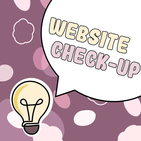 Conceptual caption Website Check Up, Word Written on an examination of ...
