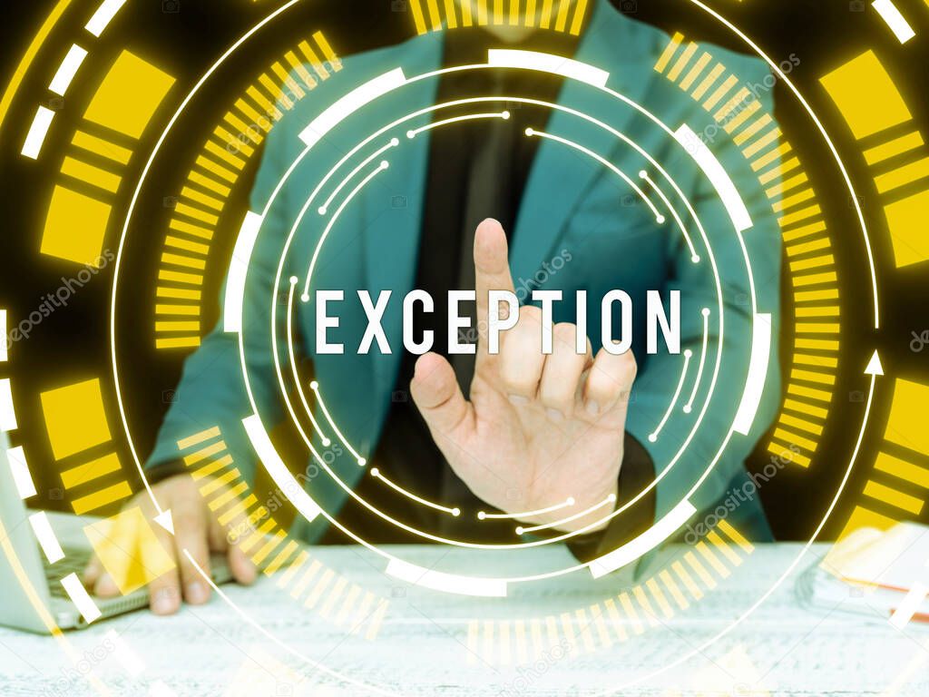 Exhibición conceptual Excepción, palabra para persona o cosa que se ...