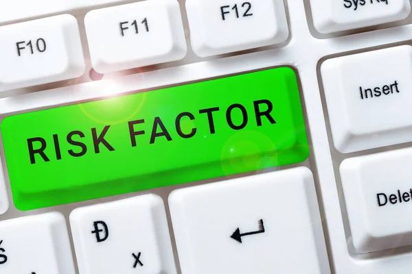 Sign displaying Risk Factor, Business showcase Something that rises the ...