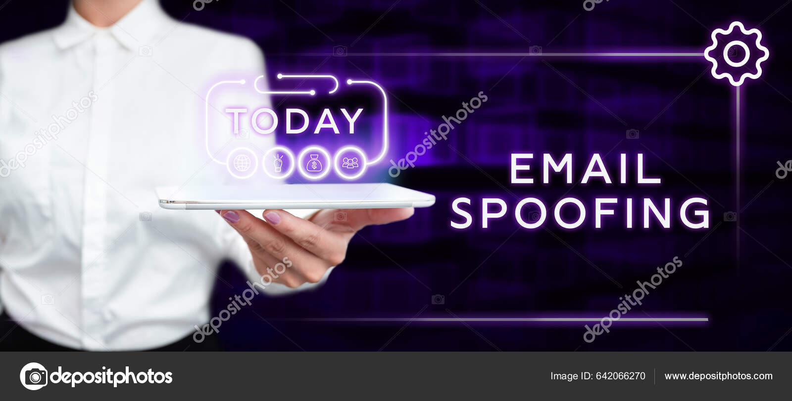 Hand Writing Sign Email Spoofing Concept Meaning Secure Access Content ...