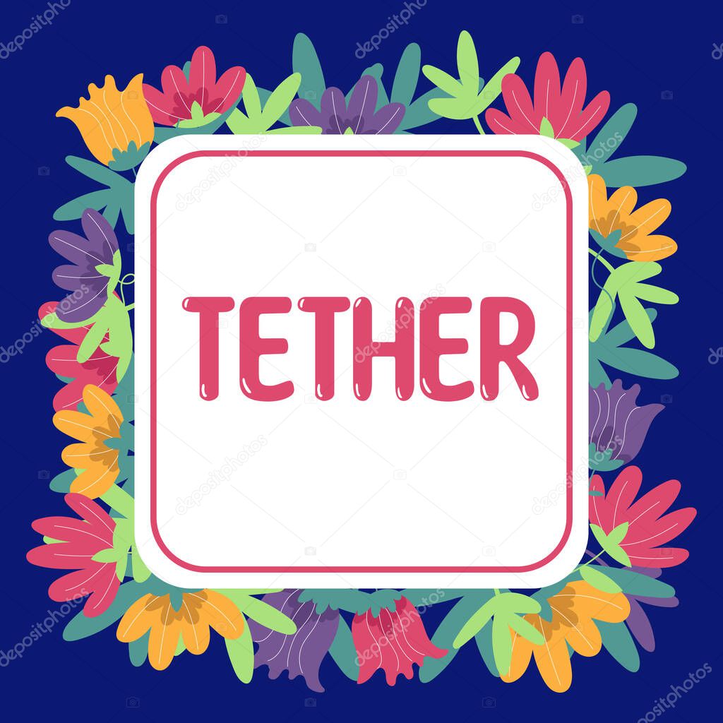 Texto que muestra inspiración Tether, Word Escrito en el teléfono ...