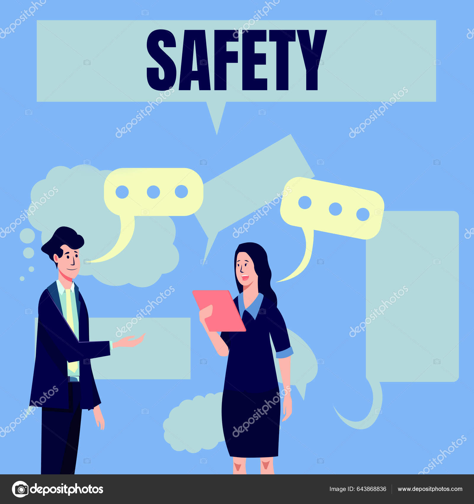 Hand Writing Sign Safety Word Written Condition Being Protected ...