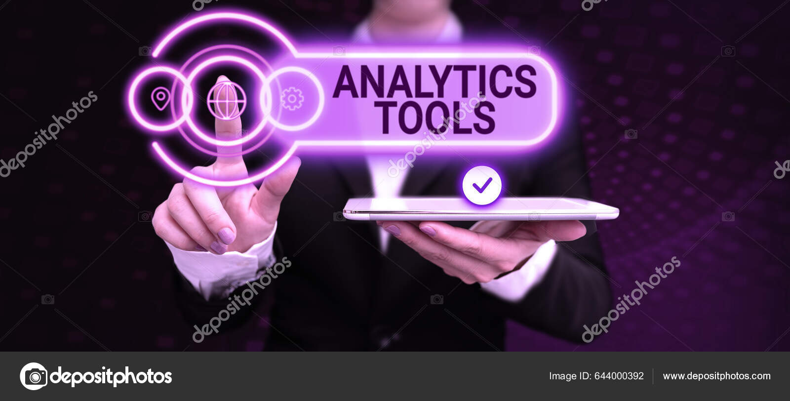 Writing Displaying Text Analytics Tools Business Concept Pieces Web Application — Stock Photo ...
