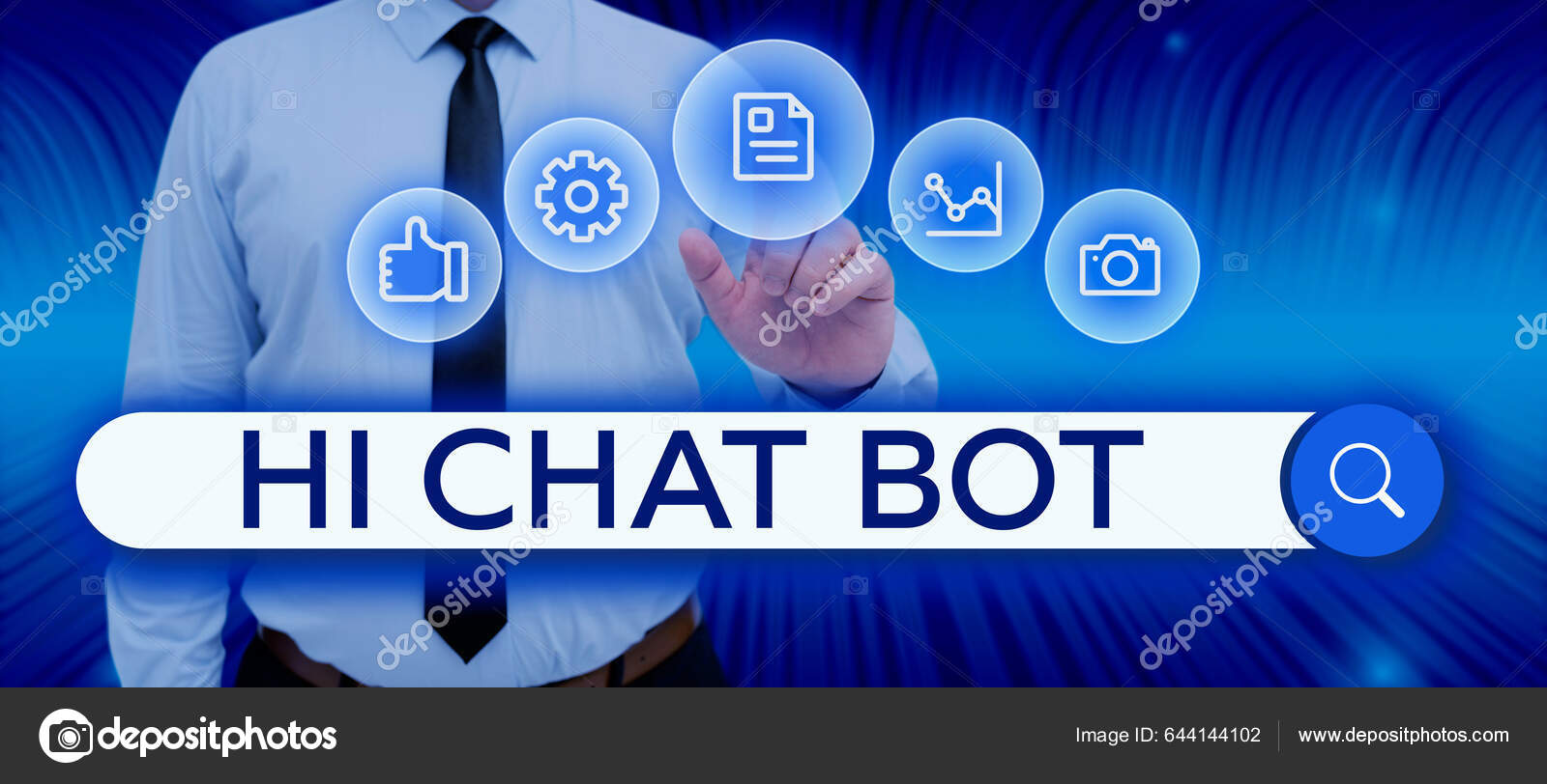 Conceptual Display Chat Bot Internet Concept Greeting Robot Machine Who ...