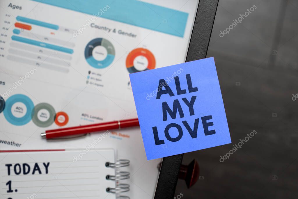 Letrero de escritura a mano Todo Mi Amor, Idea de negocios Todo el ...