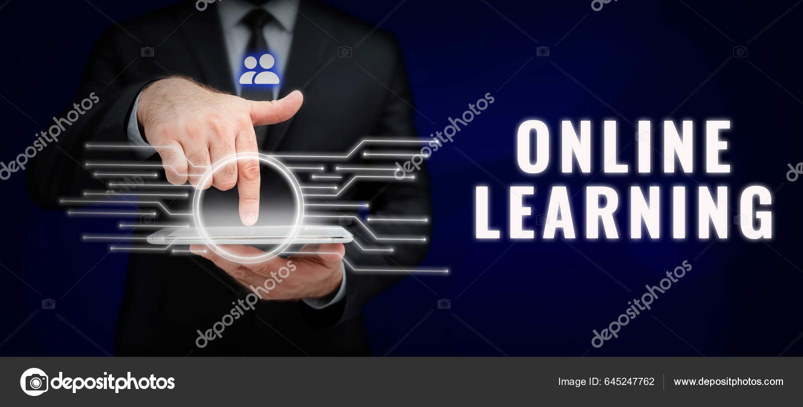 Hand Writing Sign Online Learning Business Showcase Larning Assistance ...