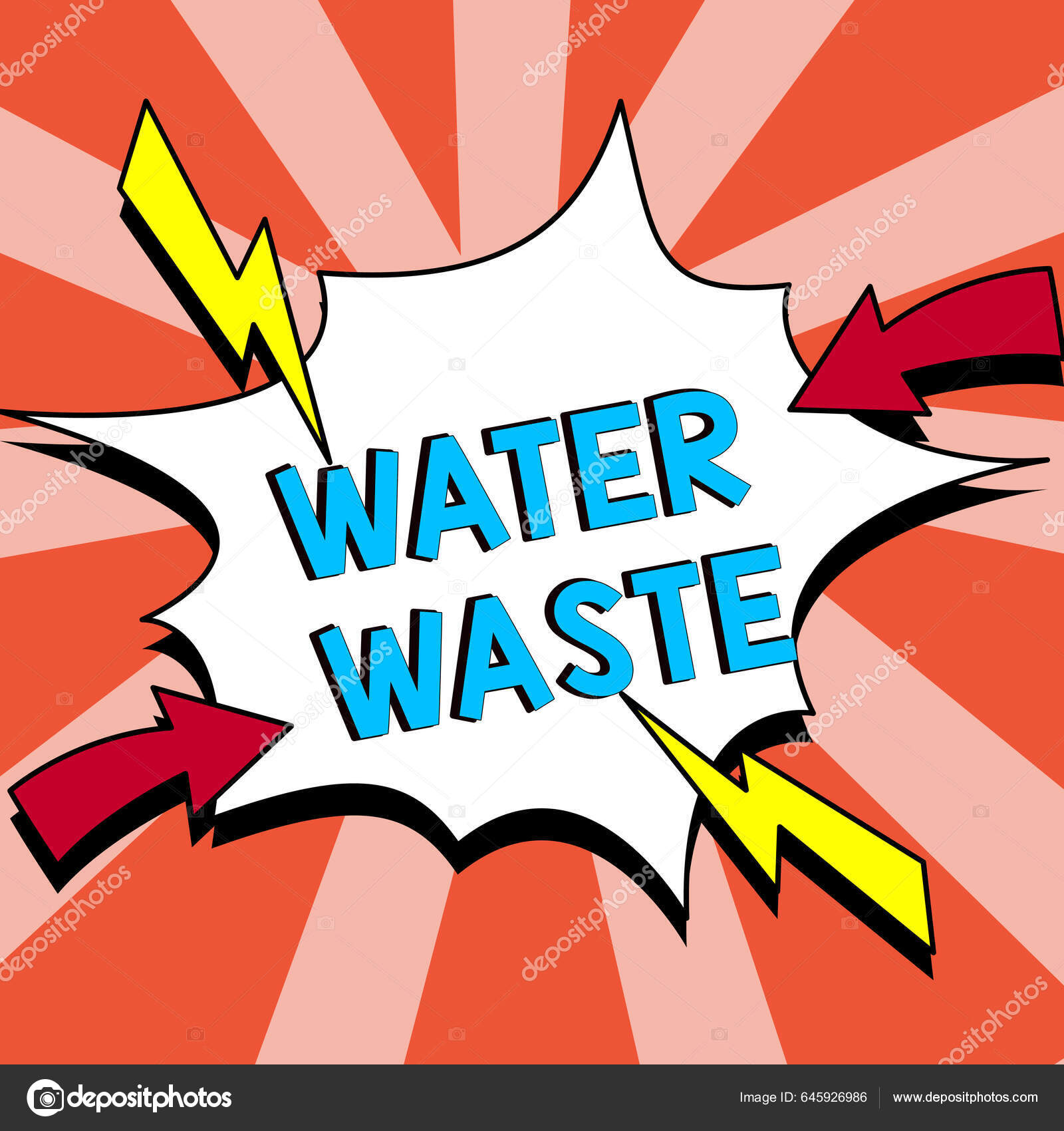 Hand Writing Sign Water Waste Business Showcase Liquid Has Been Stock ...