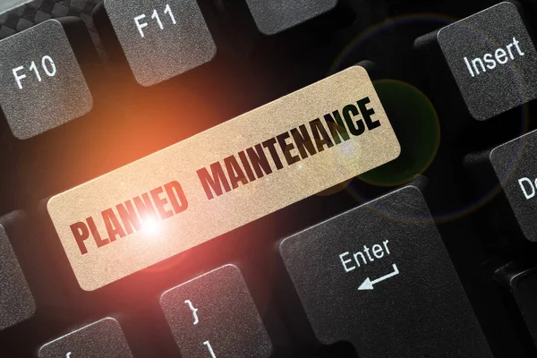 Conceptual display Planned Maintenance, Word for Check ups to be done ...