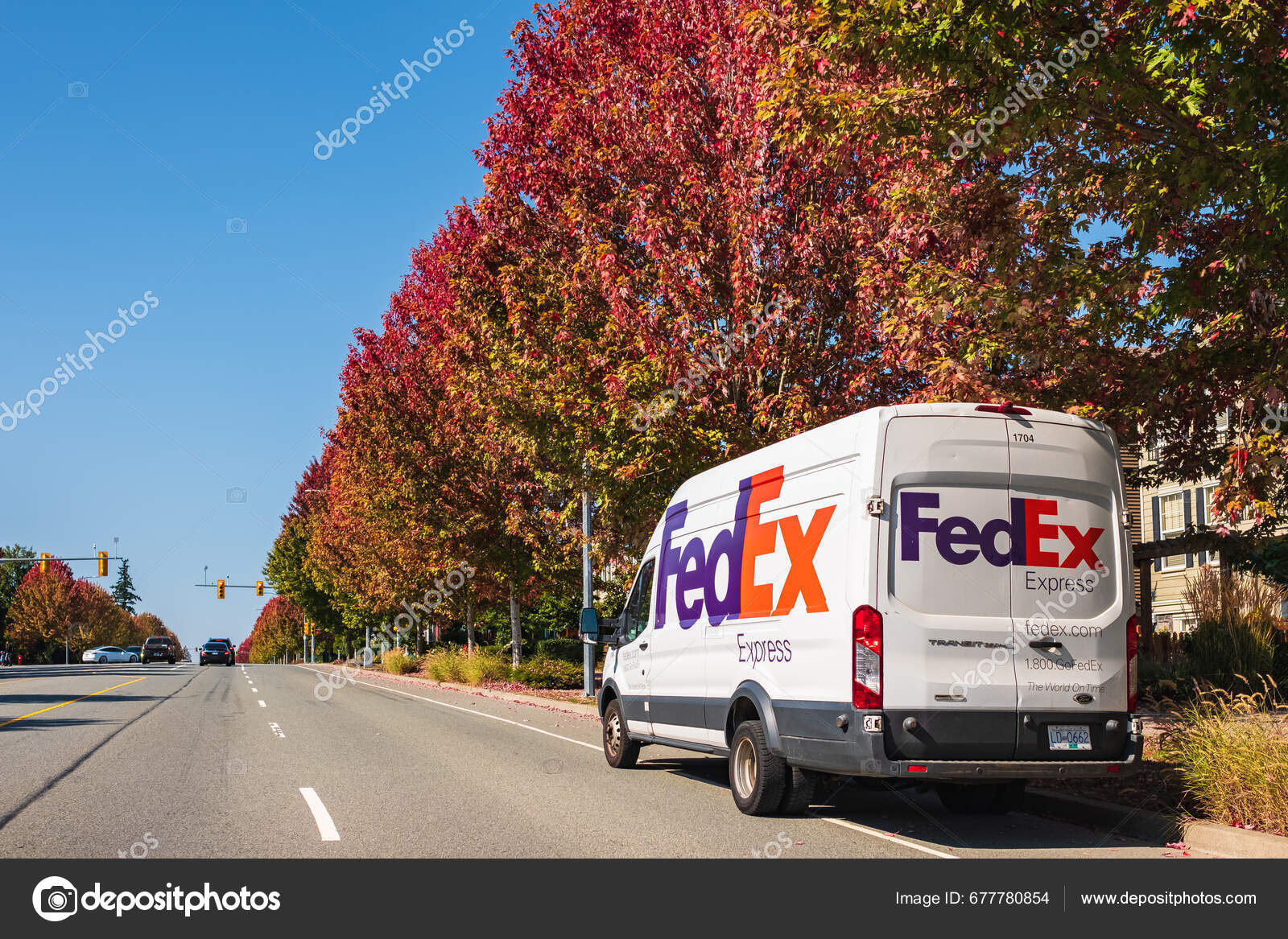 Fedex Delivery Truck Van Parked Vancouver Street Canada Fedex ...