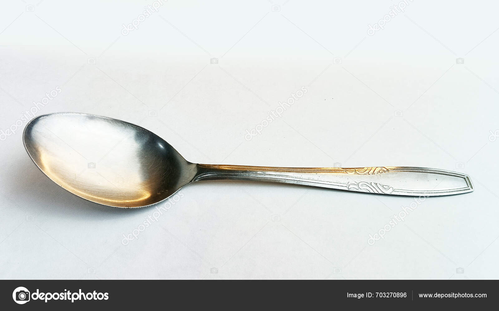 Clean Shiny Spoon Isolated White — Stock Photo © MasDen #703270896