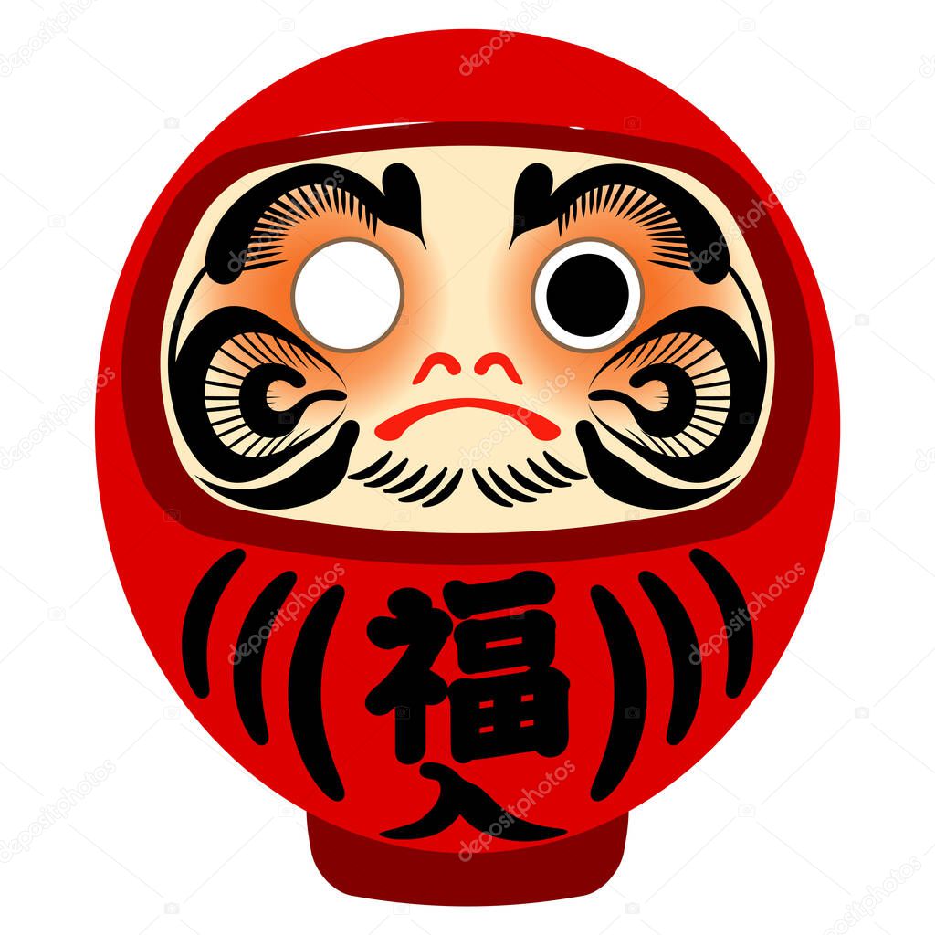 It is an illustration of red daruma, a Japanese traditional craft.It is an illustration of ...