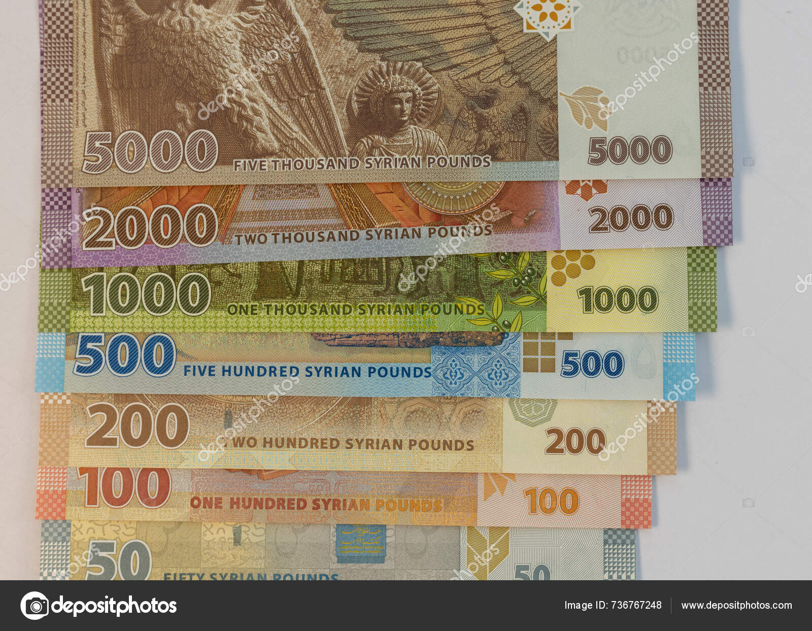 Close Syrian Currency Notes Back Side Financial Background — Stock ...