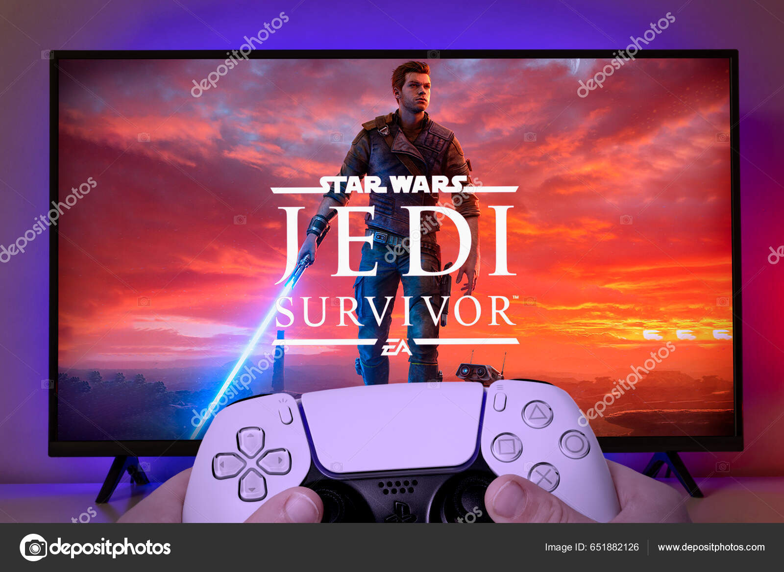 Playstation Controller Star Wars Jedi Survivor Logo Screen Apr 2023 ...