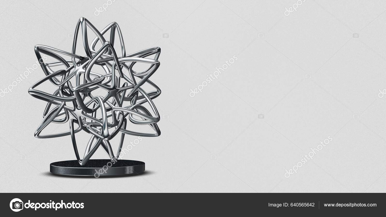 Silver Geometric Shapes Background Circles Abstract Design Splines ...