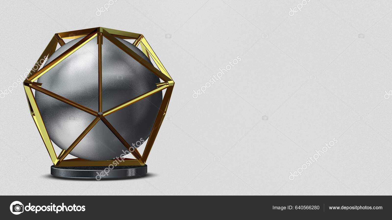 Golden Silver Shapes Background Abstract Design Circles Spheres Splines ...