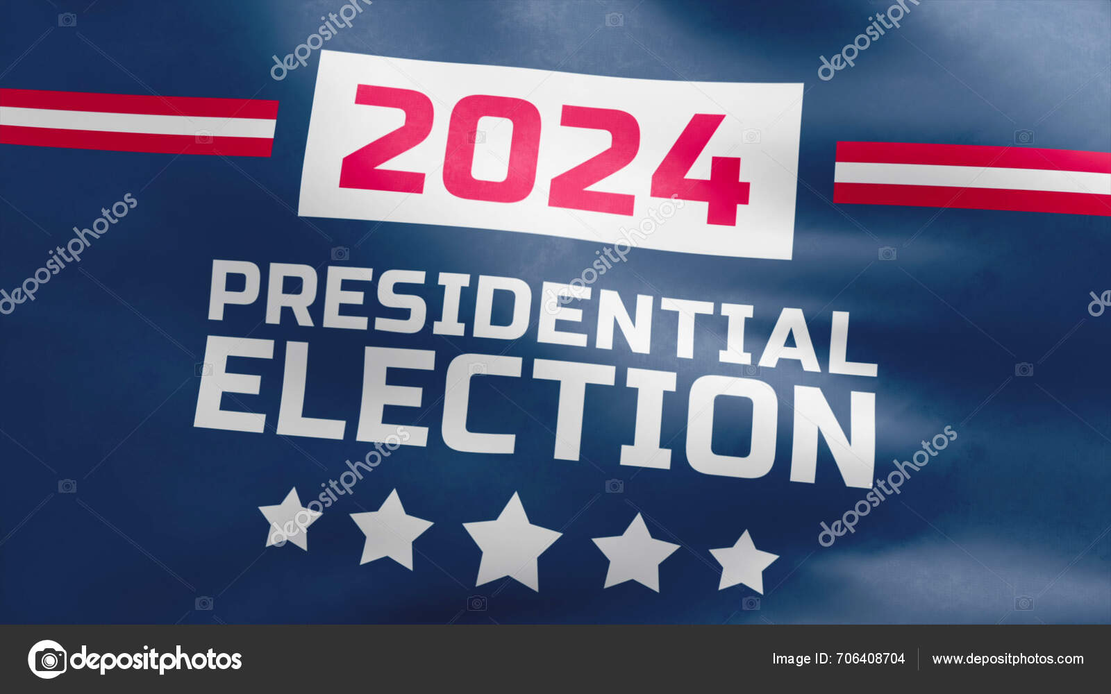 Vfx Rendering Waving Flag Inscription 2024 Presidential Election ...