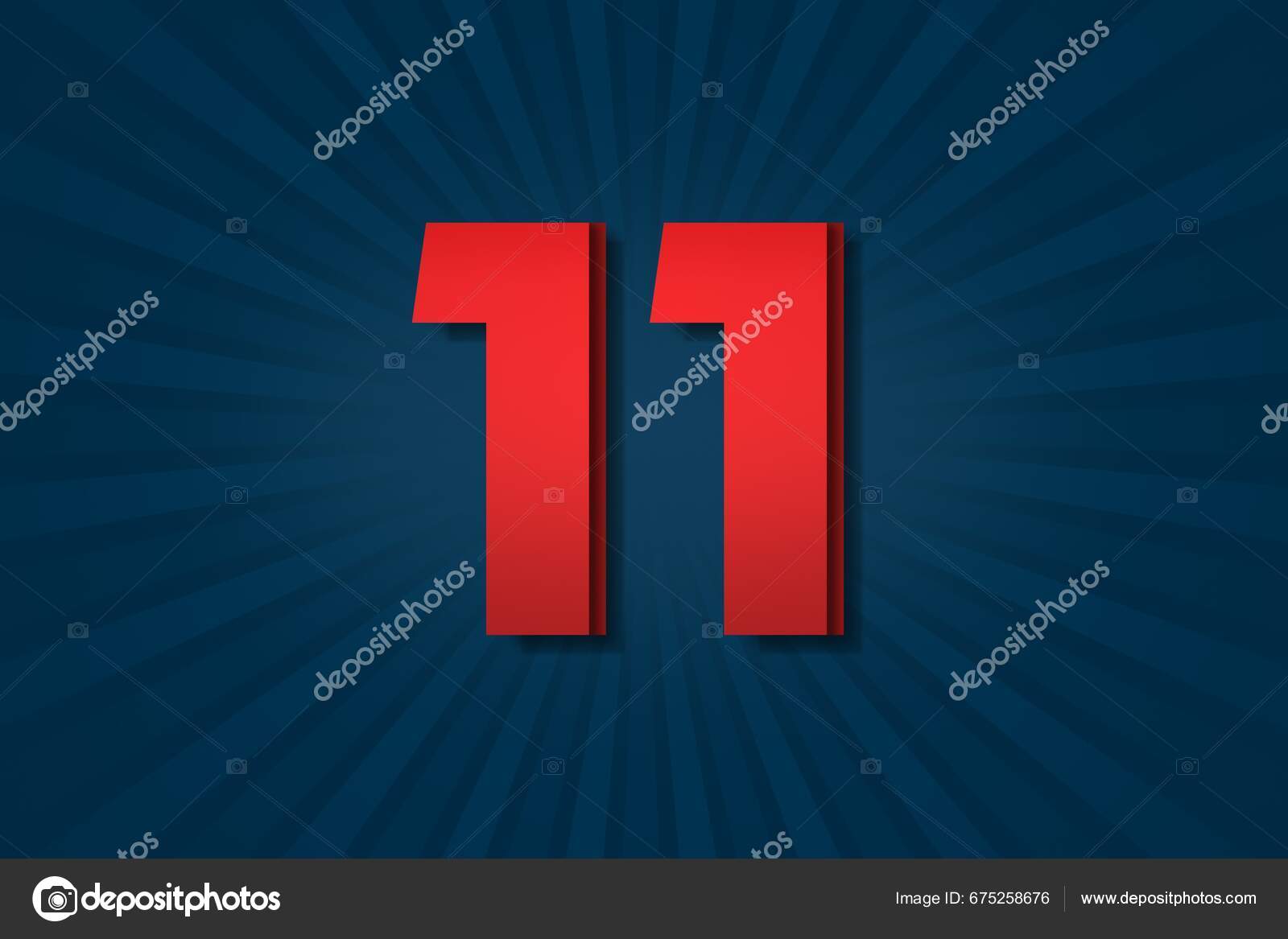 Once Número Cuenta Plantilla Cartel Diseño Etiqueta Fondo Aniversario ...