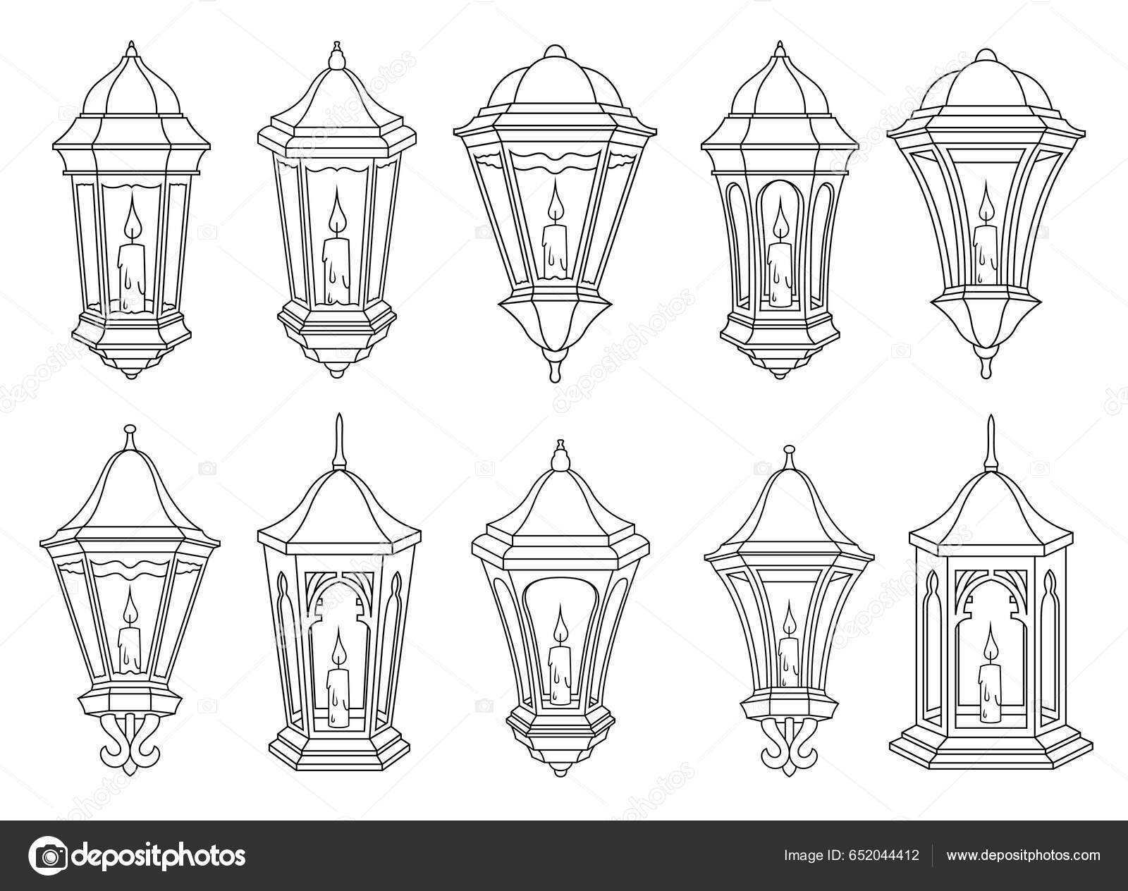 Vintage Lamp Vector Design Illustration Isolated Background Stock ...