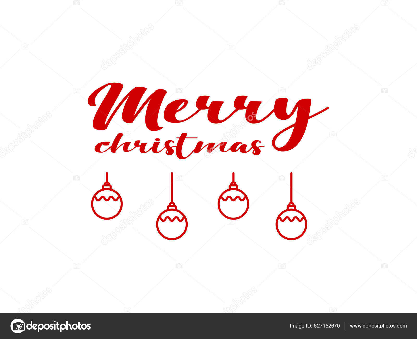 Merry Christmas Vector Brush Lettering Hand Drawn Modern Brush