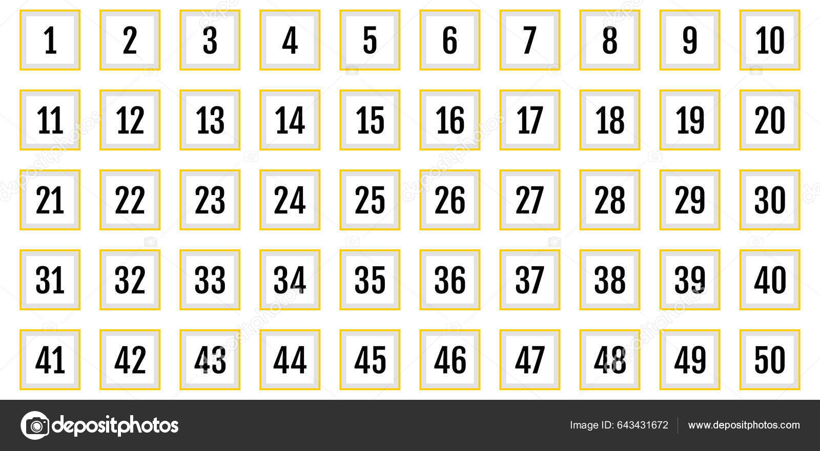 Conjunto Iconos Números Ilustración Vectorial Plana Vector de stock ...