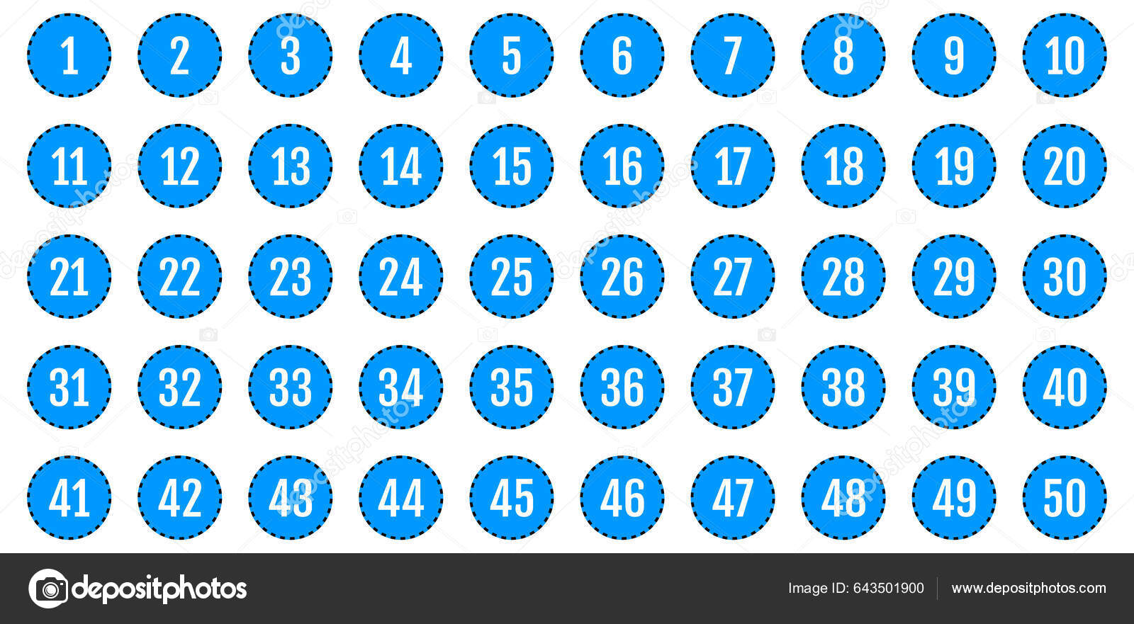 Number Icon Set Numbers Flat Vector Illustration Stock Vector by ...