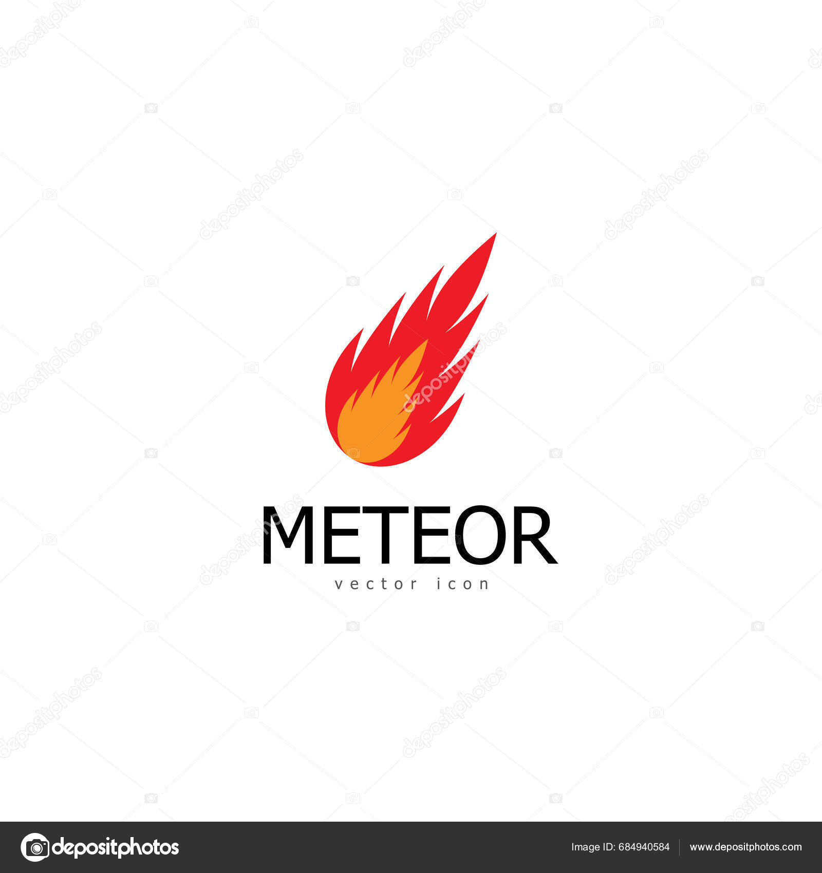 Meteor Logo Vector Template Design Stock Vector by ©Nurochman 684940584
