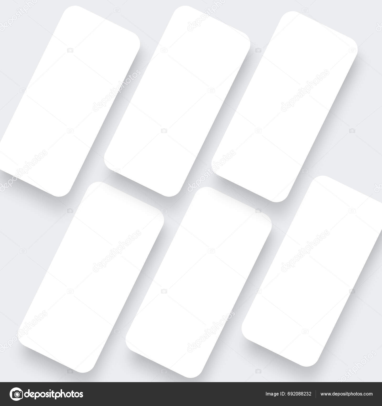 Blank Mobile App Screens Mockup Isolated White Background Vector ...
