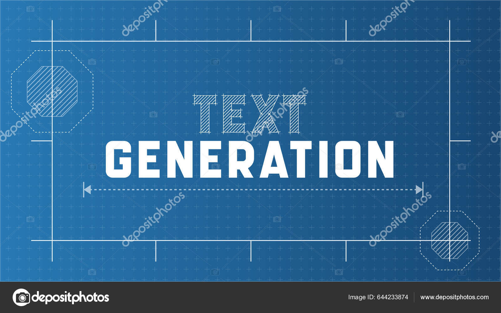 Text Generation Banner Background Blueprint Style Typography Technology ...