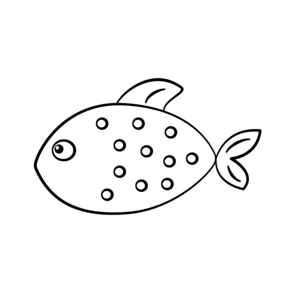 Image vectorielle Contour Poisson Dessin Découpage Isolé Illustration ...