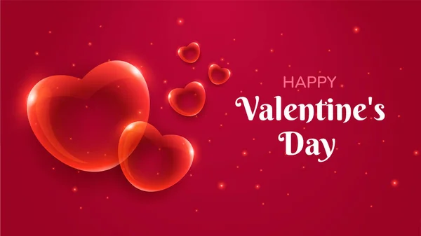 Feliz d a de San Valent n vector fondo con corazones de vidrio. 2024