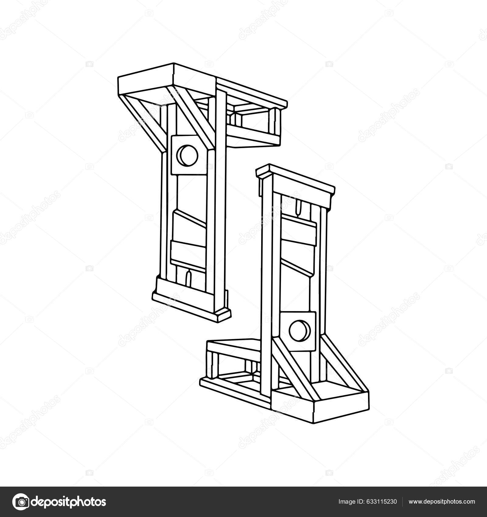 Guillotine Illustration Vector Concept Stock Vector By ©ahmadyusup 633115230