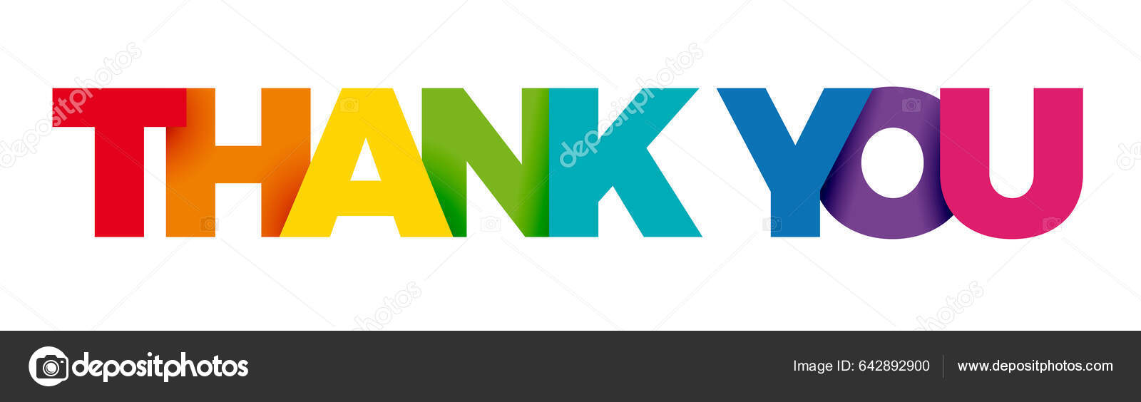 Word Thank You Vector Banner Logo Colorful Text Stock Vector by ...