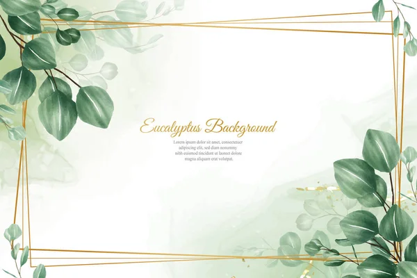 Elegant Wedding Invitation Design Watercolor Greenery Leaves Stock ...
