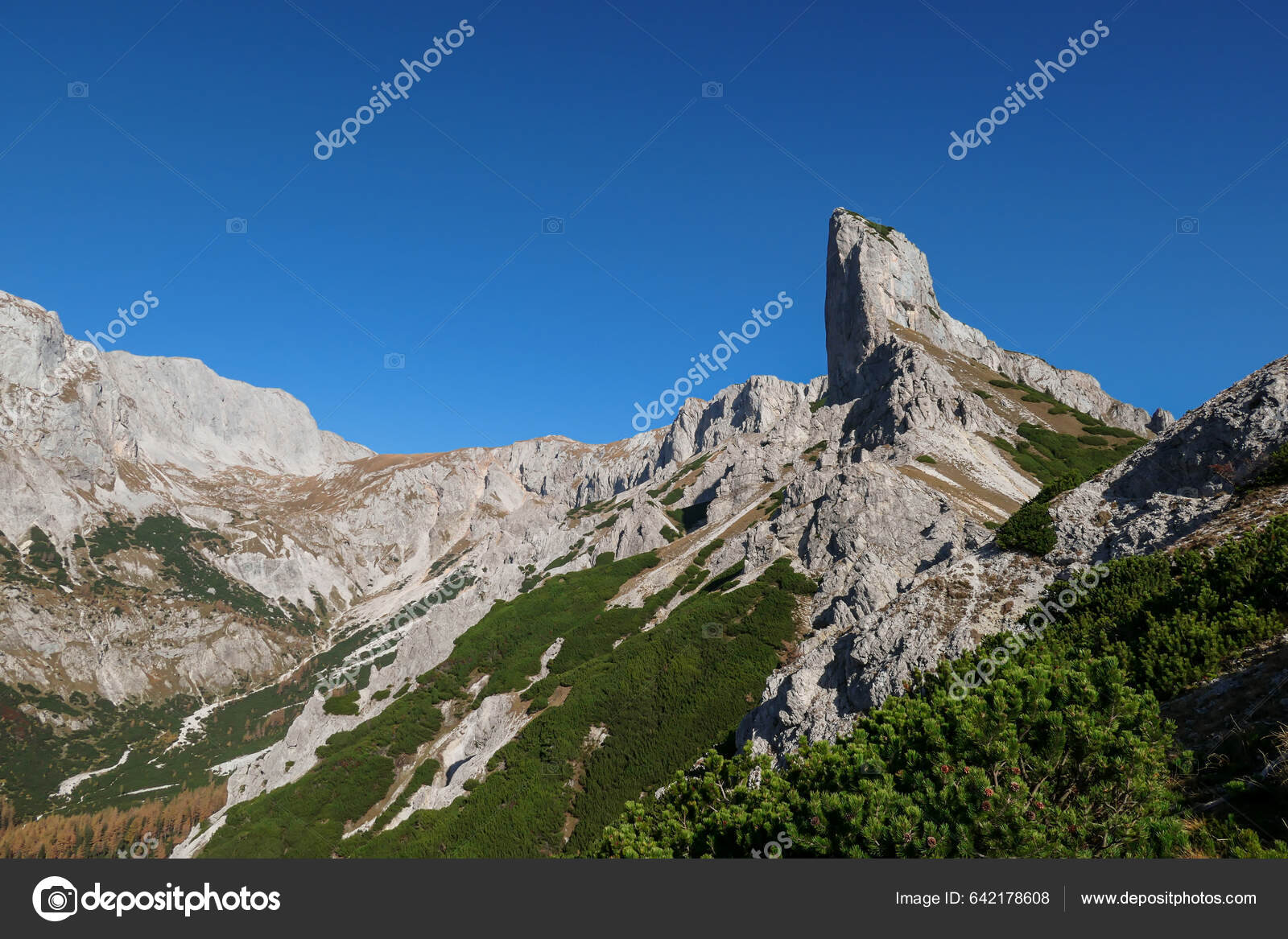 View Massive Mountain Wall Alps Hochschwab Region Austria Slopes Really ...