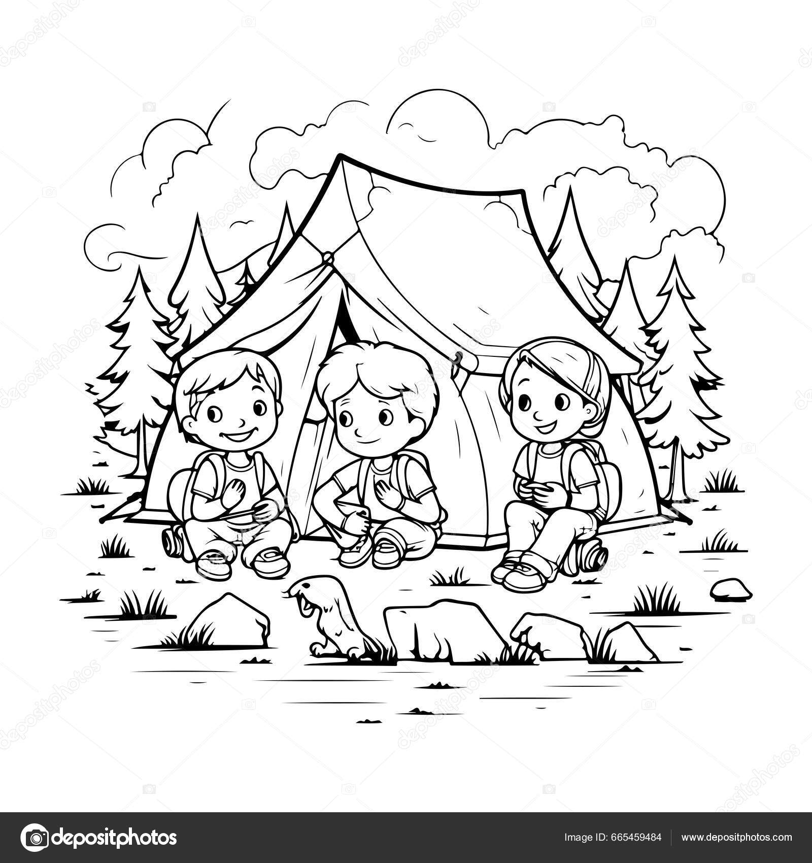 Camp Clipart Black And White 224 Camping Tent Black White Clipart
