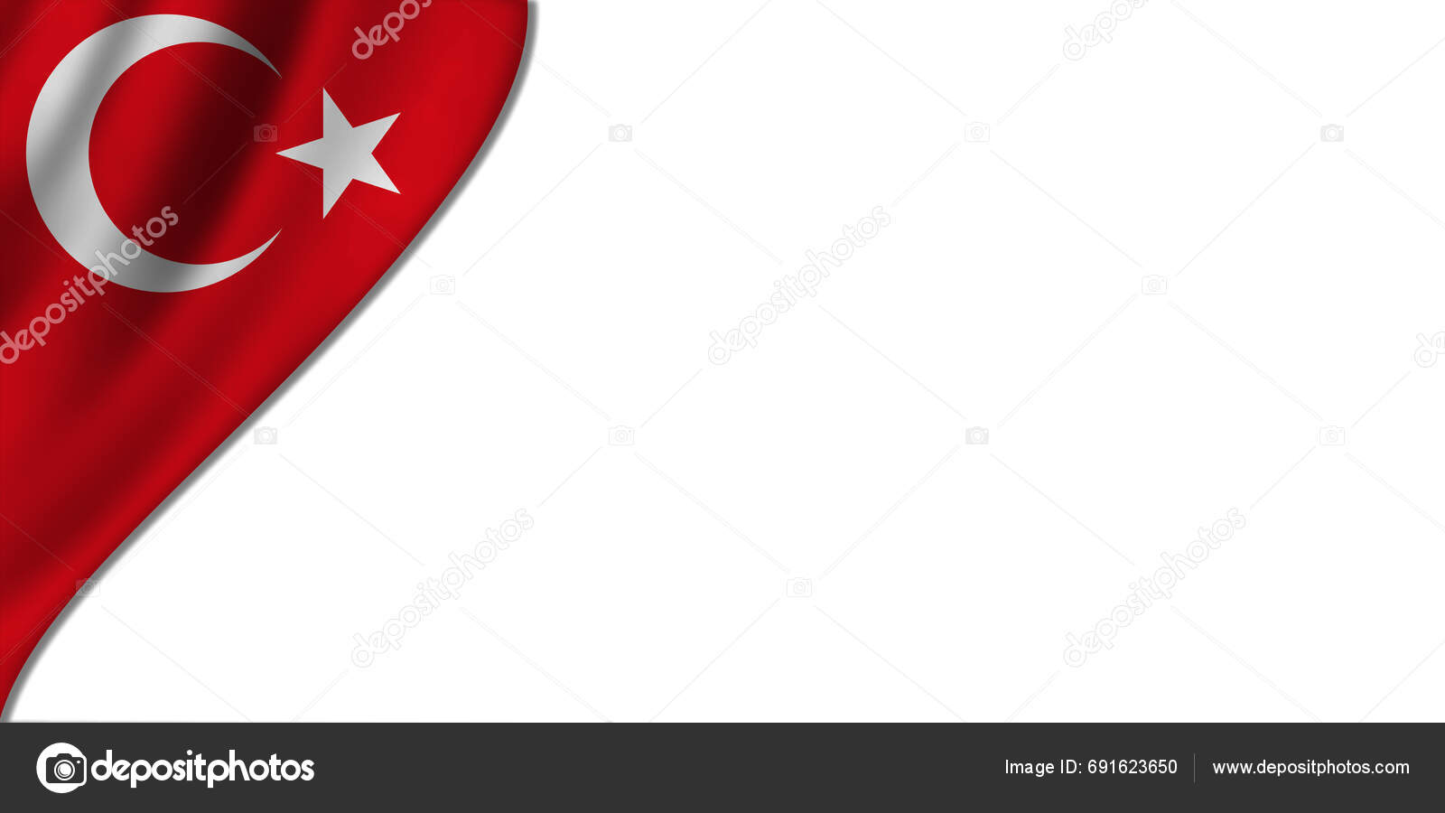 White Background Turkey Flag Left Illustration Stock Photo by ©REDMASON ...