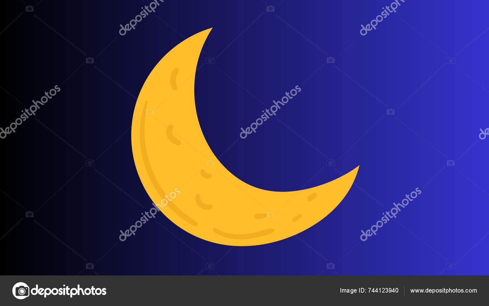 Crescent Moon Icon Flat Illustration Moon Vector Icons Web Design ...