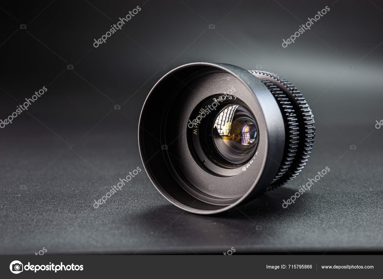 Precision Engineered Camera Lens Angled Show Reflections Details ...