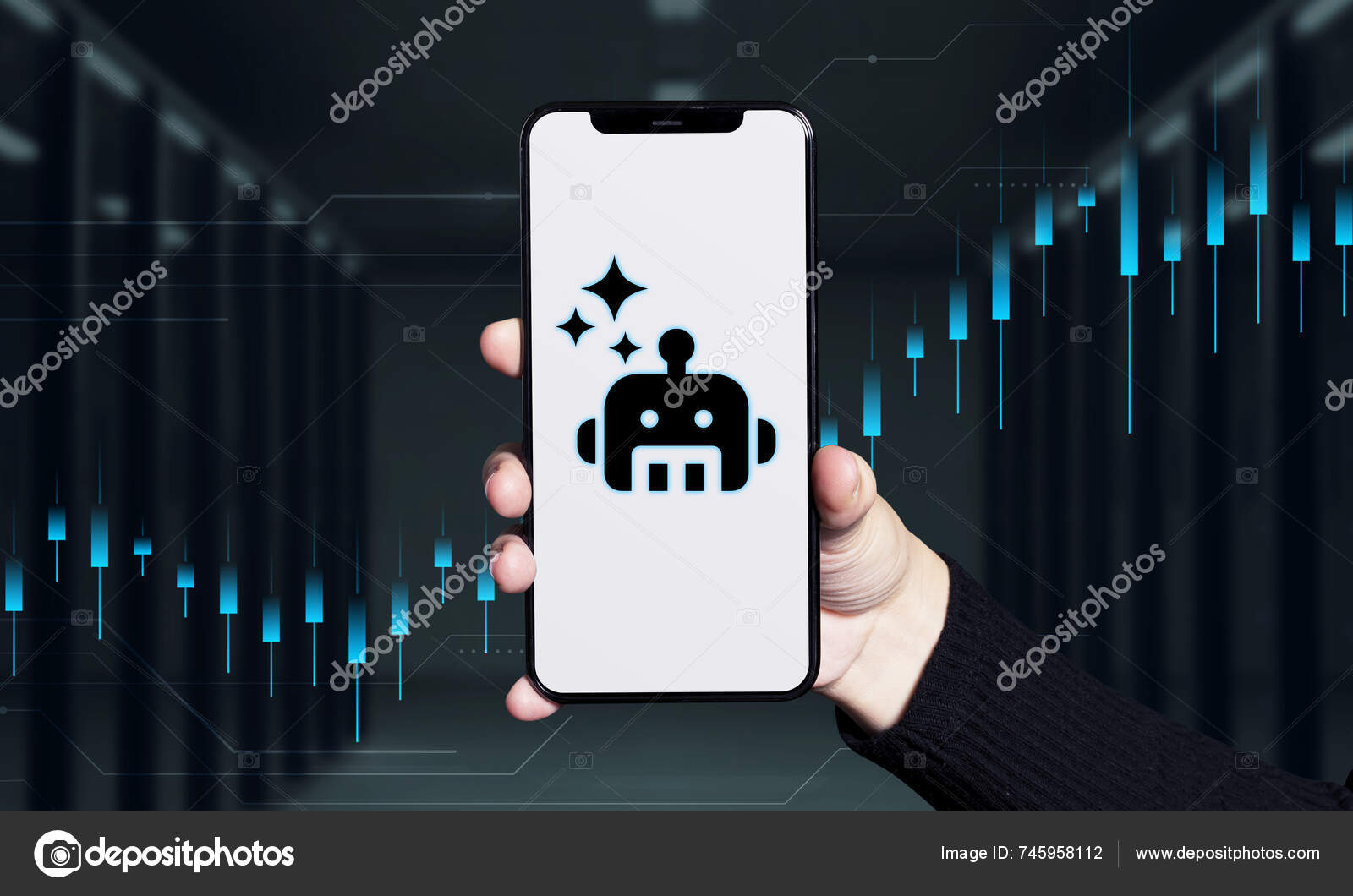 Robot Trading App Smartphone Automated Artificial Intelligence Pattern ...