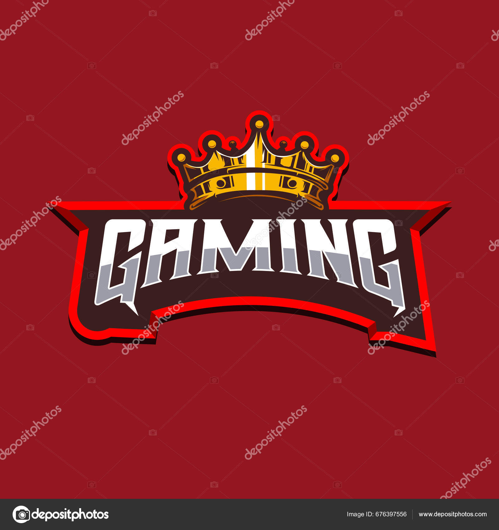 Rei Crown Gaming Logo Vector vetor(es) de stock de ©saripuddinhasan ...