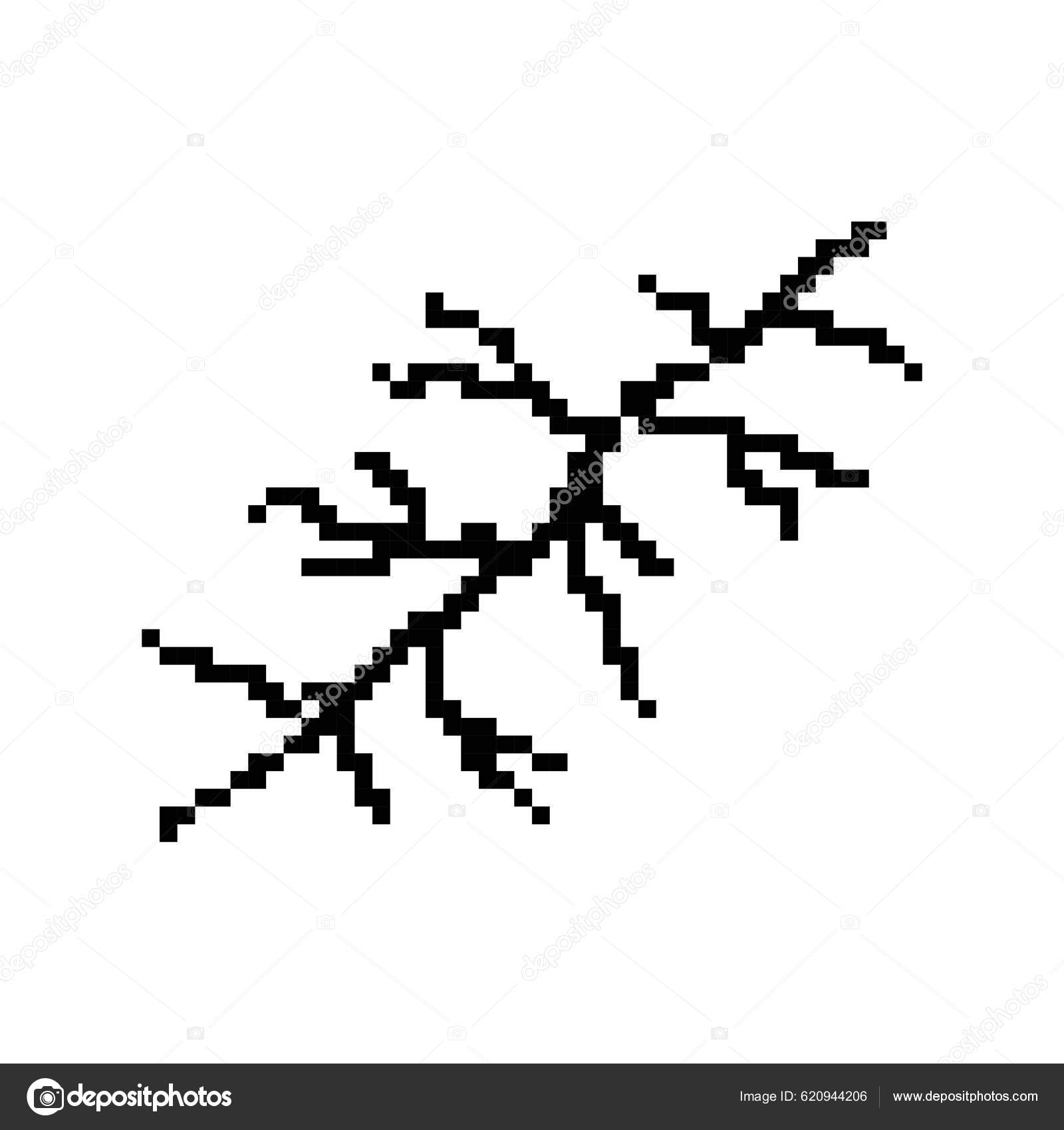 Arte Píxeles Crack Negro Ilustración Vectorial Vector de stock por ...