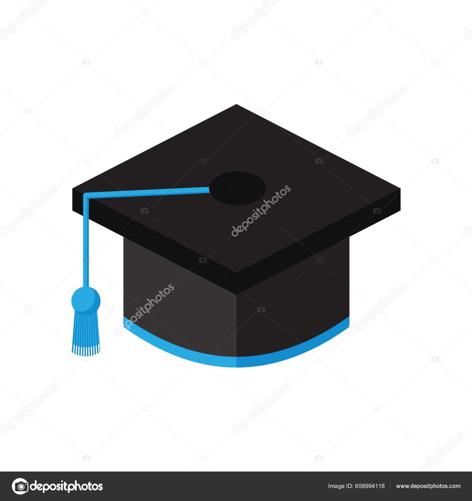 Graduation Cap Vector Isolated White Background Icon Graduation Cap ...