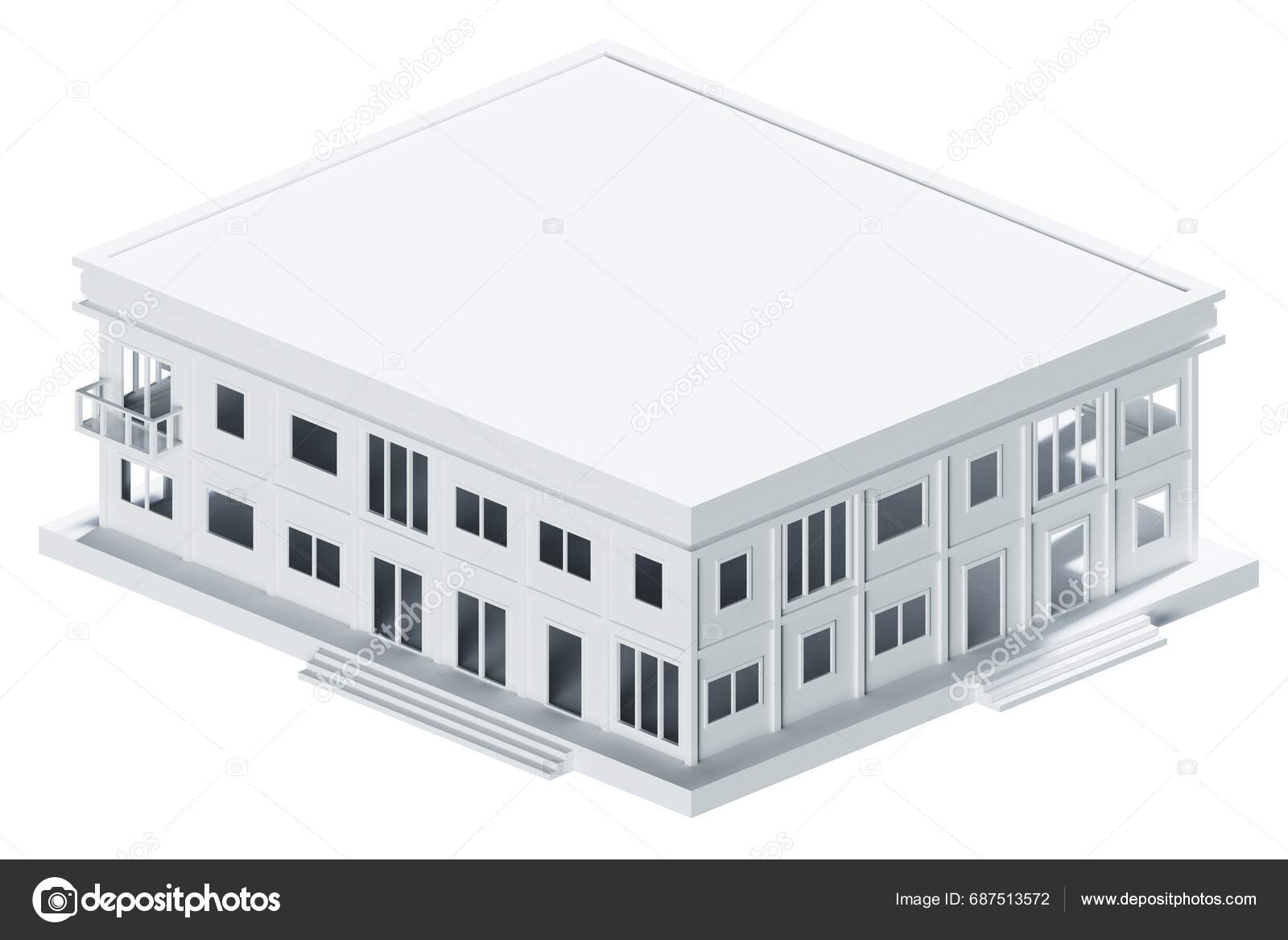 White Building Isometric Rendering — Stock Photo © Sudakarn ...