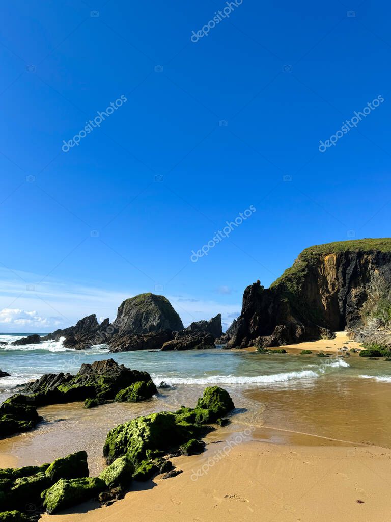 Pasarela del árbol junto a la playa. Playa en el océano. Foto de alta ...