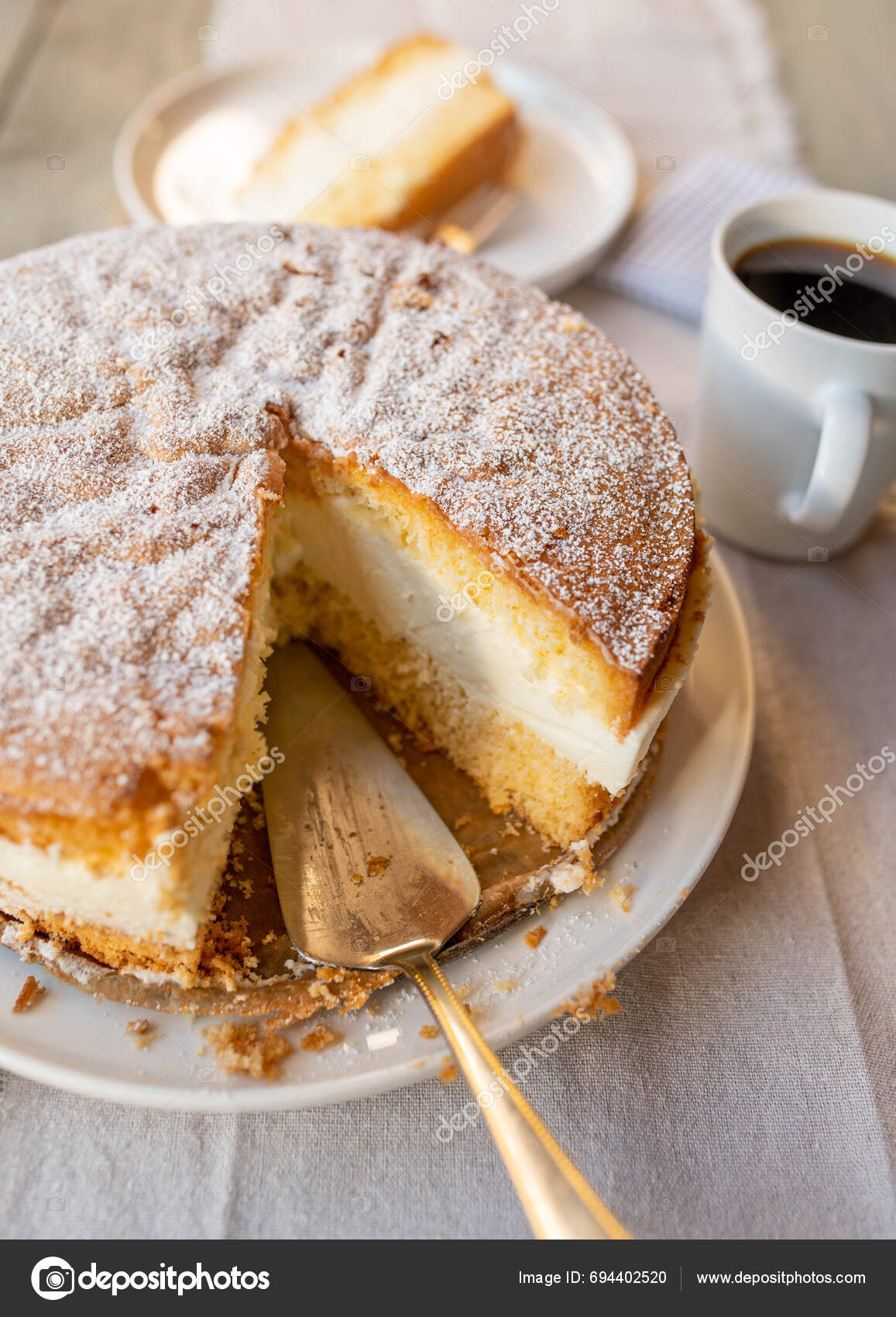 Traditional German Torte Called Cheese Cream Cake Served Whole Ready ...