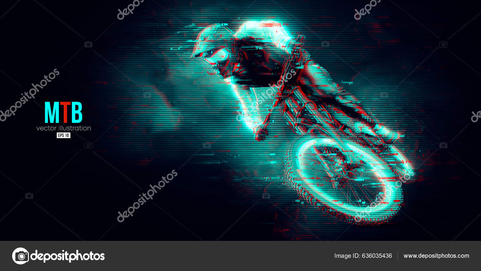 Abstarct Silhouette Mtb Rider Man Doing Trick Isolated Black Background ...