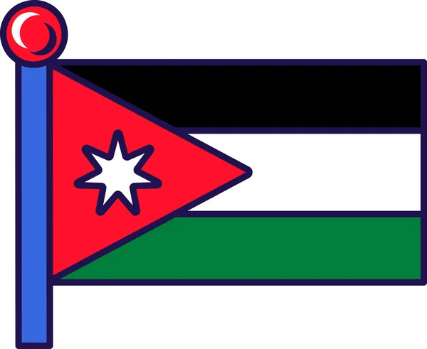 Kuwait Persian Country Flag Flagstaff Vector Horizontal Triband Green
