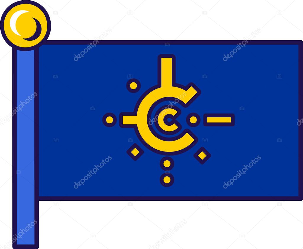 Central European Free Trade Association flag on flagpole for ...