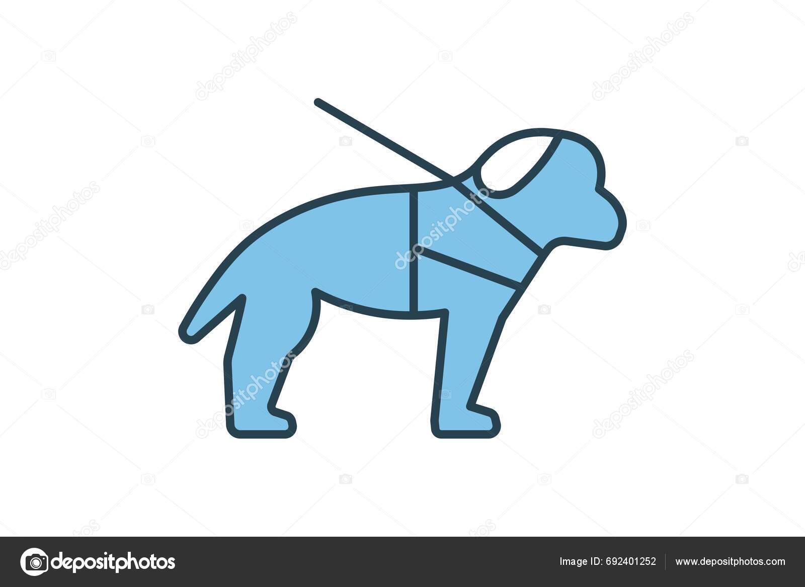 Guide Dog Icon Icon Related Disability Disability Symbol Flat Line ...