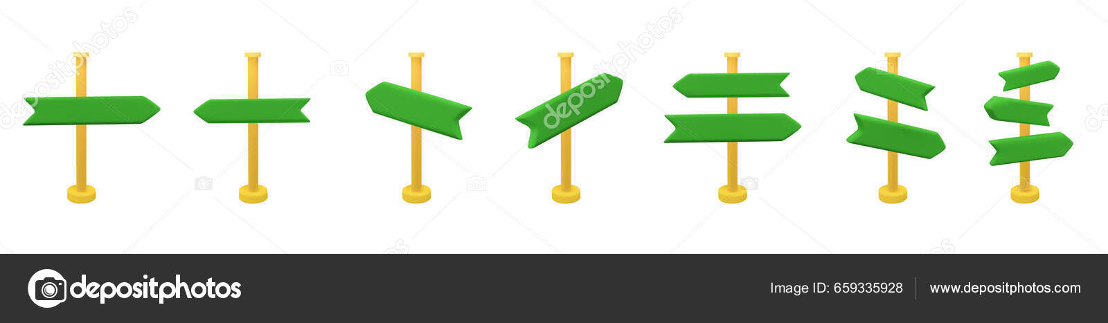 Green Arrows Direction Set Vector Stock Illustration Pack Isolated ...